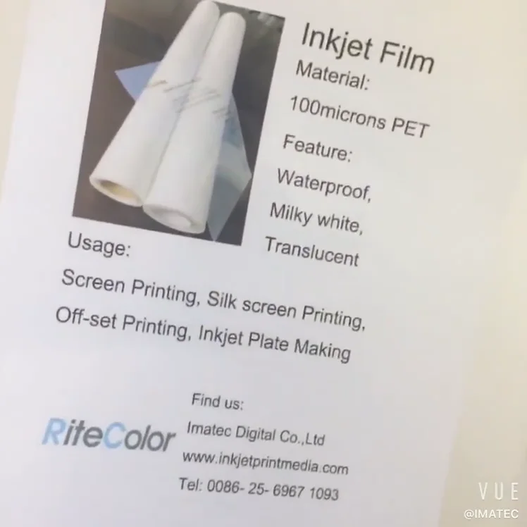 Transparent Inkjet Pet Screen Printing Positive Film For Epson Printer ...