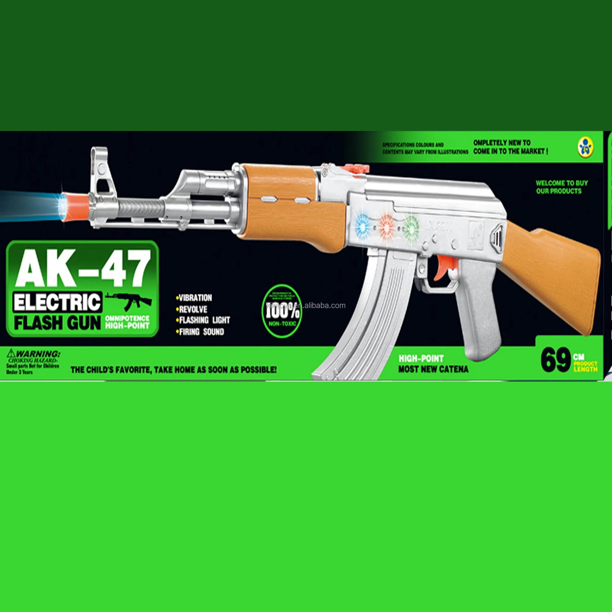 New 69cm Ak47 Vibration Submachine Electric Toy Gun;sound Light Gun Toy ...