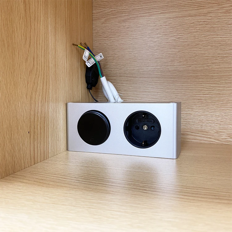 German Type Kombibox Combibox Schuko Plug Corner Socket Outlet Silver 1 ...