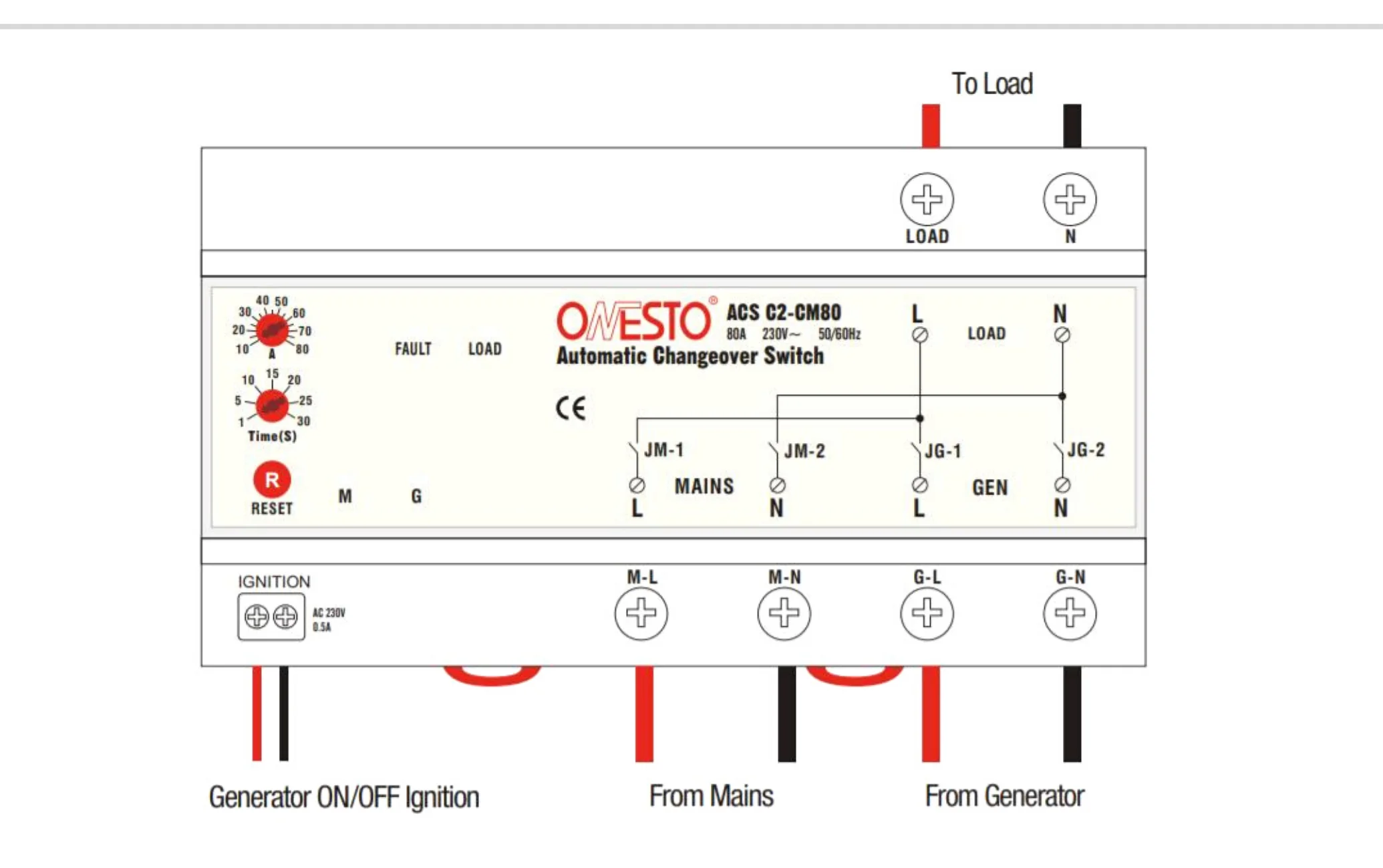 Automatic Transfer Switch Onesto 80A Din Rail Type for Mains to ...