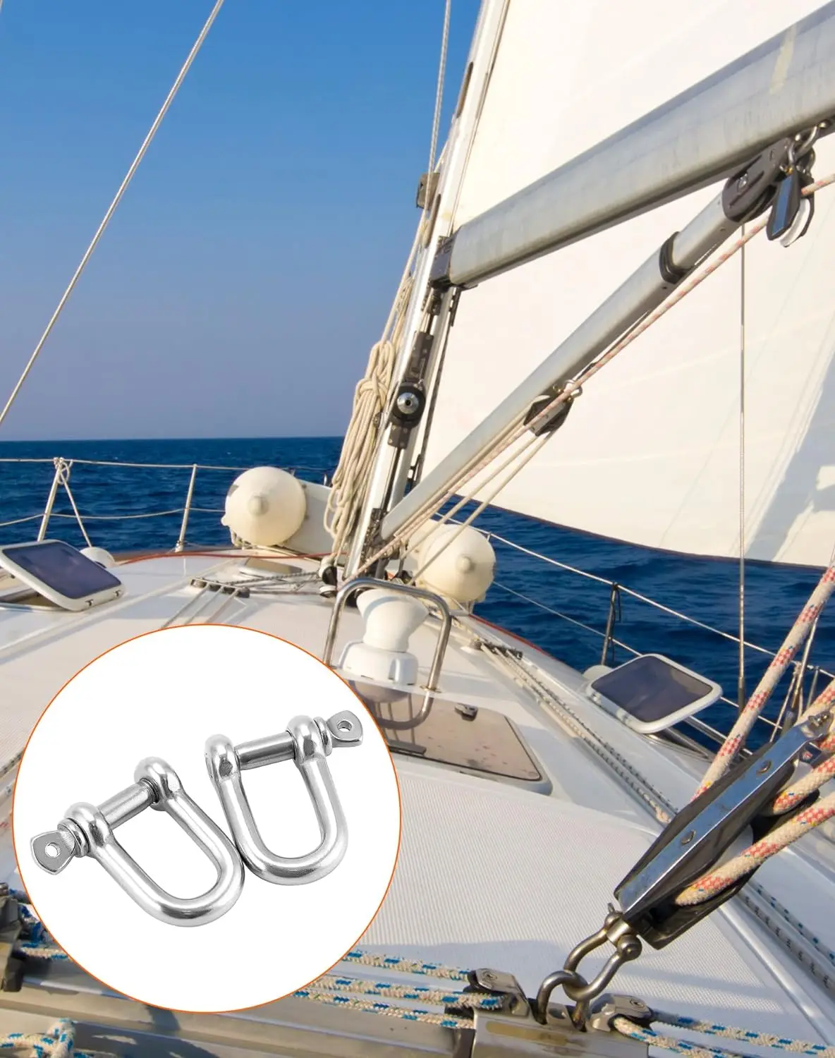Marine Grade Stainless Steel 316 Stamped Shackle Anchor Width D Shackle ...