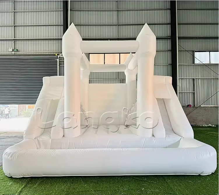 China Langko Inflatables Double White Bouncer Slide Combo Commercial ...
