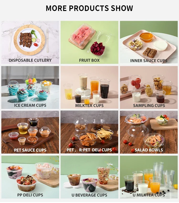 Disposable Plastic Food Packing Bowl 8oz 12oz 16oz 24oz 32oz Restaurant ...