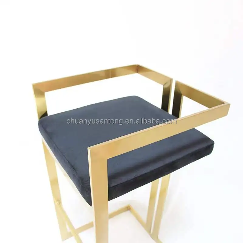 Contemporary Visionnaire Gold Stainless Steel Bar Chair Luxury Bar ...