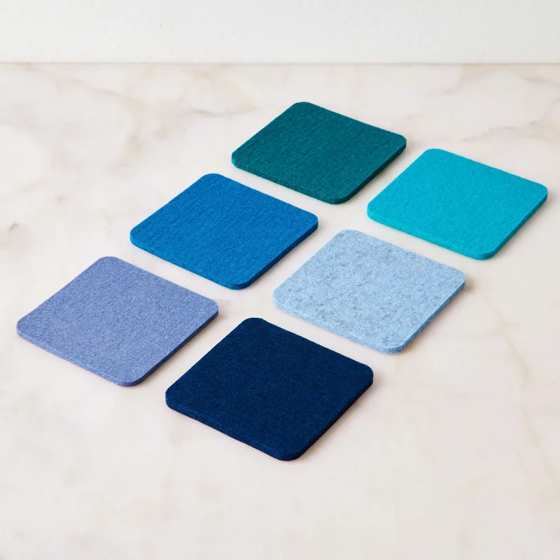 Customized Felt Coasters Set Of 6 Water Absorbent Heat-resistant Felt ...