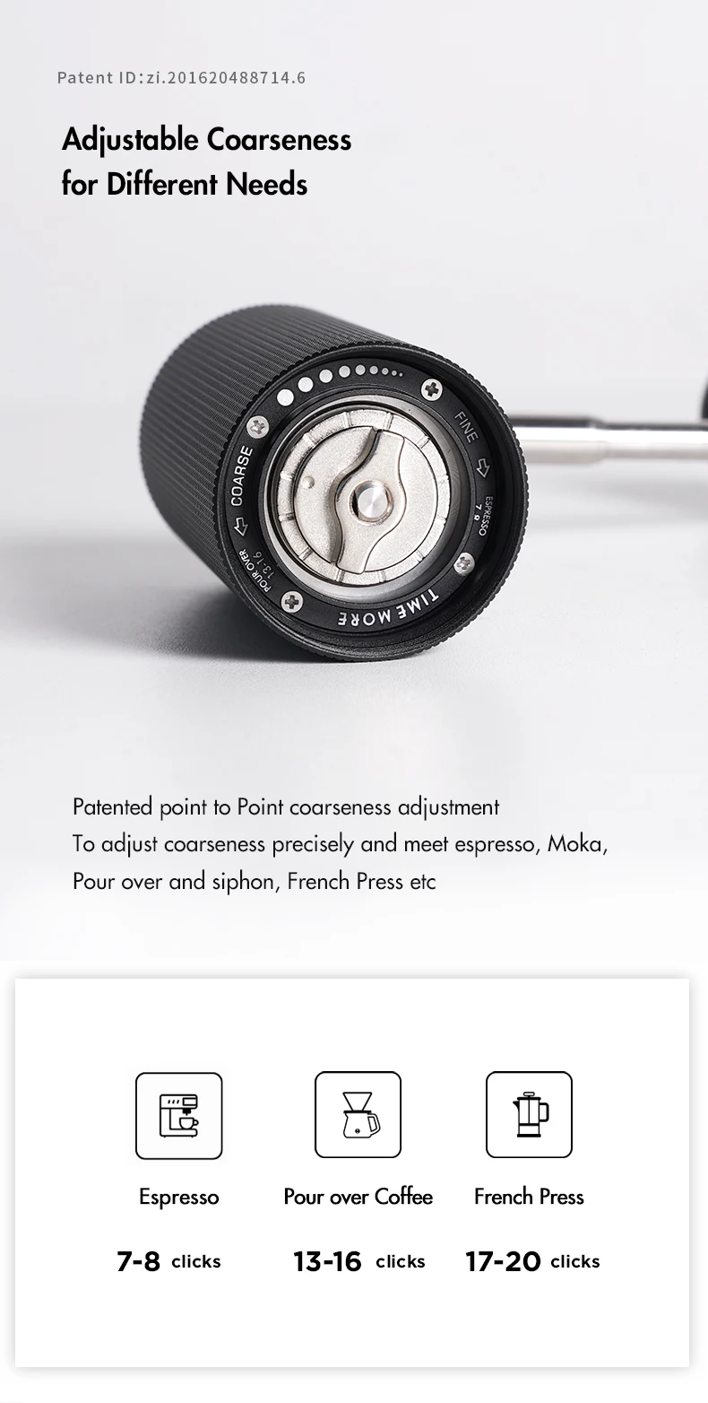 TIMEMORE C3 Pro Manual Coffee Bean Grinder - Stainless Steel