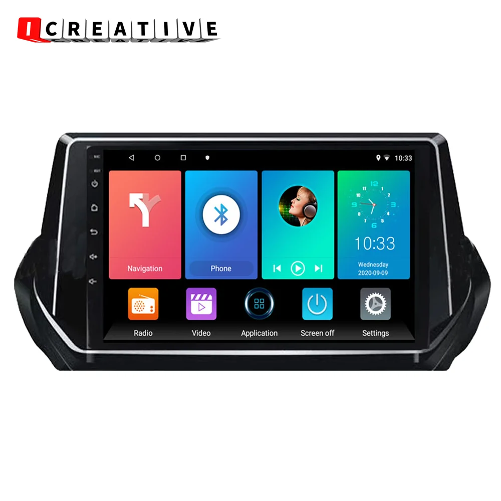 Icreative 3+32gb Car Radio For Peugeot 2008 208 2019-2020 Android ...