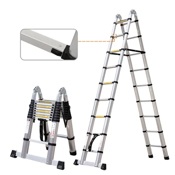 Dual Telescopic Ladder With Hinge Compact Design And Safety Lock ...