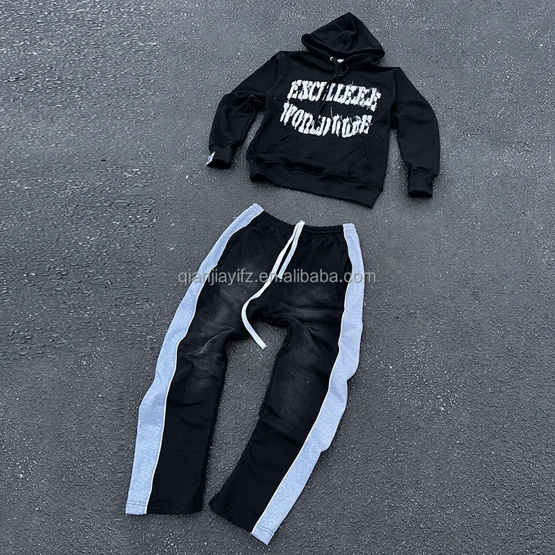 Custom Applique Logo Casual Jogging Tracksuits For Men Streetwear ...