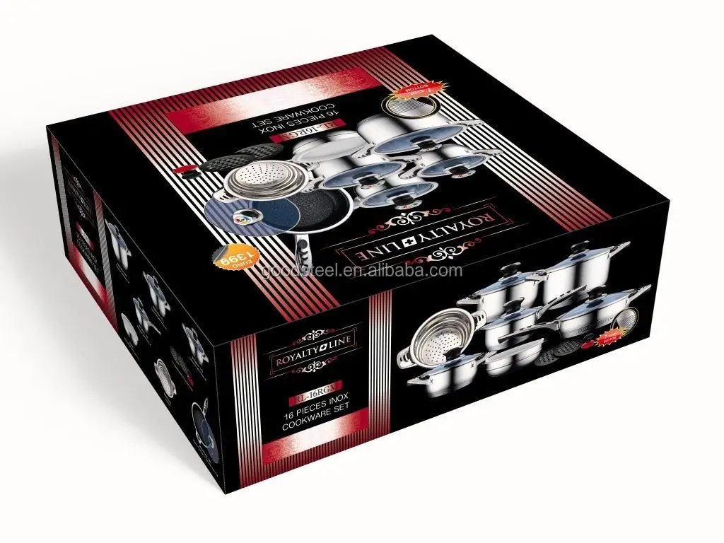 Royal Swiss Wide Edge 24pcs Stainless Steel Cookware Set With Kitchen ...