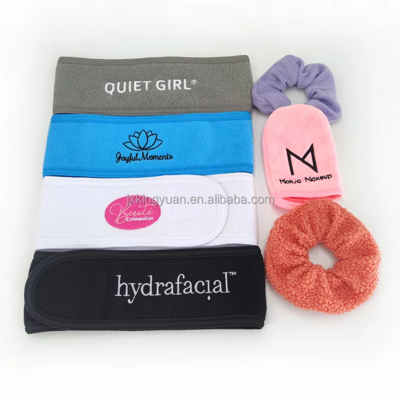 Custom logo Terry Facial Spa Headband with Adjustable Vel Cro Closure ...