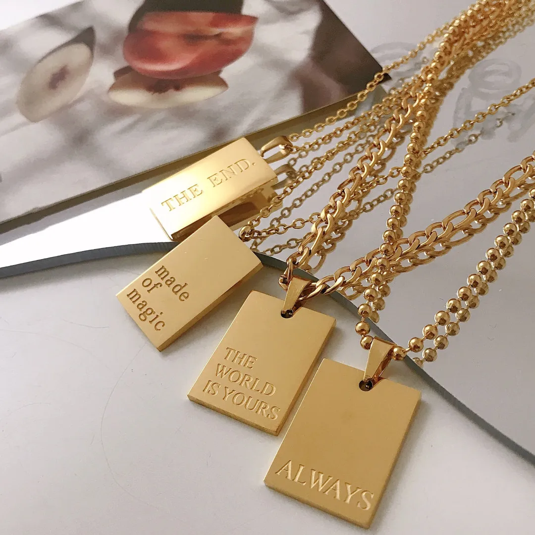 316 Stainless Steel 18k Gold Plated Necklace For Women Men Custom ...