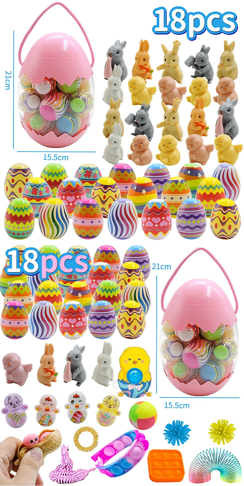 Plastic Egg Toys Surprise Eggs Easter Eggs Stress Relief Squeeze For ...