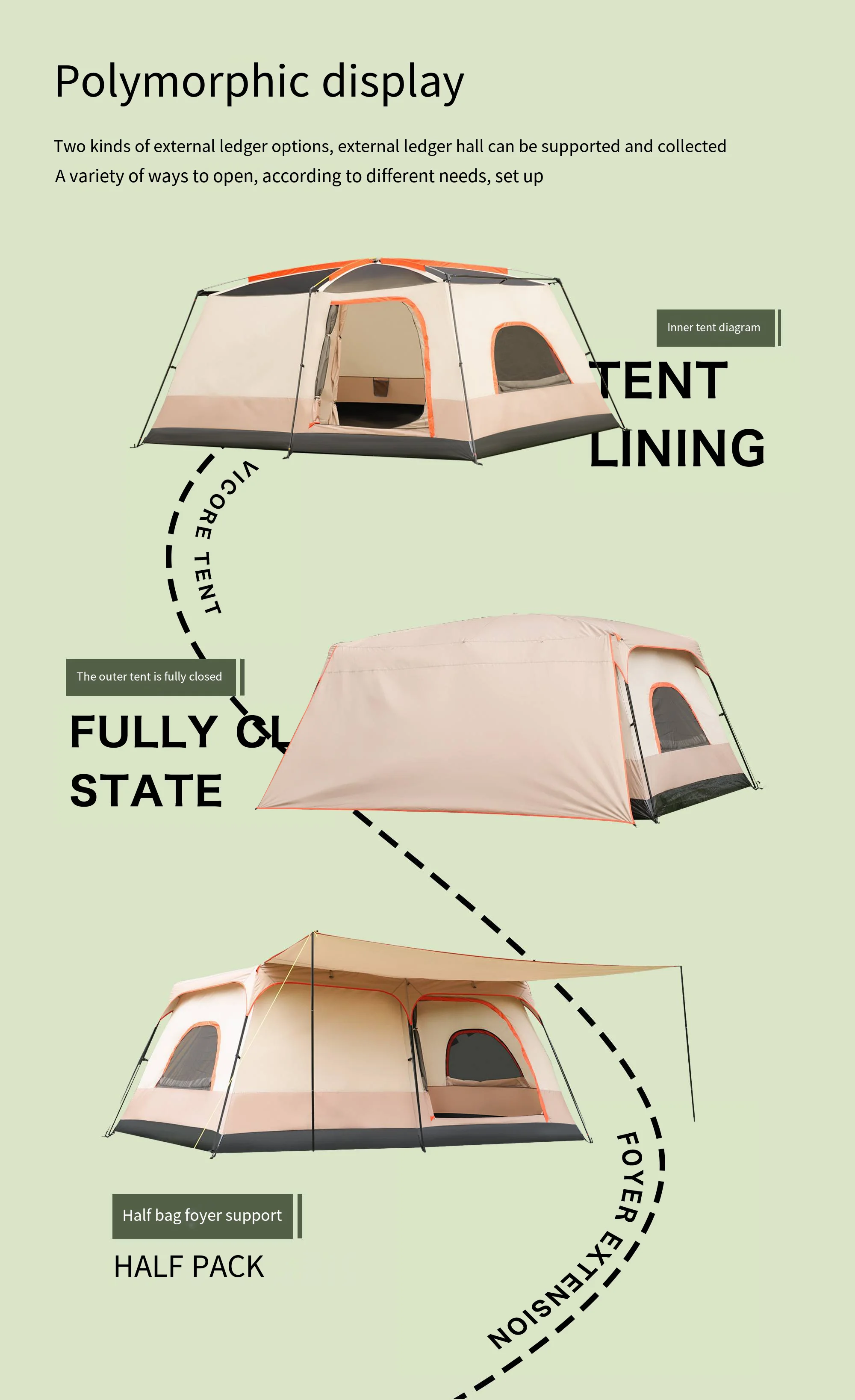 Gofun 096 PRO Park Waterproof Family Camping Tent for 4-6 Persons