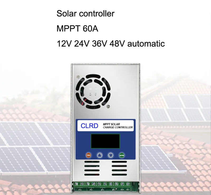 60a Mppt Solar Charge Controller Backlight Lcd 12v 24v 36v 48v Auto ...