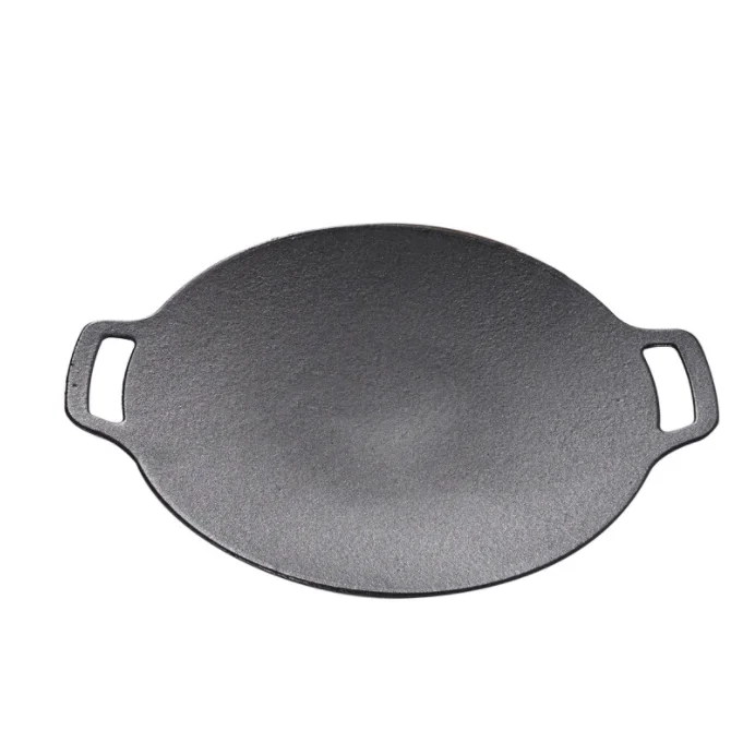 12inch Double Handled Cast Iron Roti Tawa,Kitchen Pancake Grill Camping ...