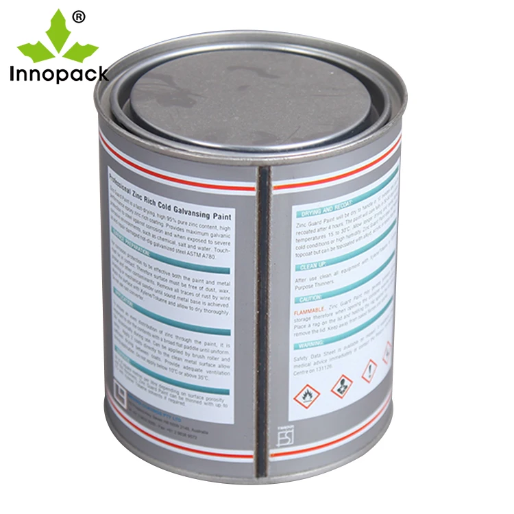 4 L 1 Gallon Round Shape Full Color Printed Coating Tin Can With Resin ...
