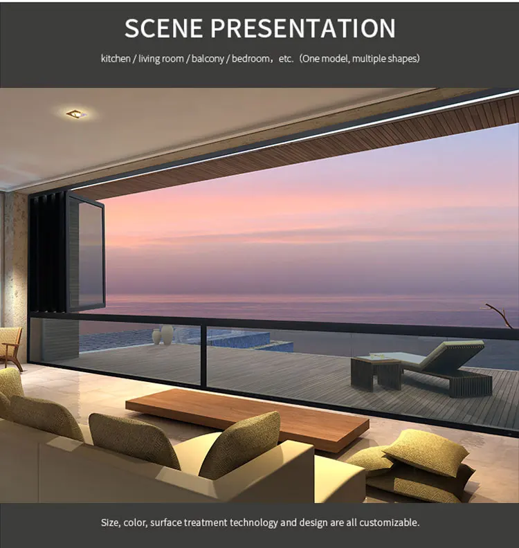 Aluminium Low-e Sliding Folding Windows Horizontal for Exterior Kitchen ...