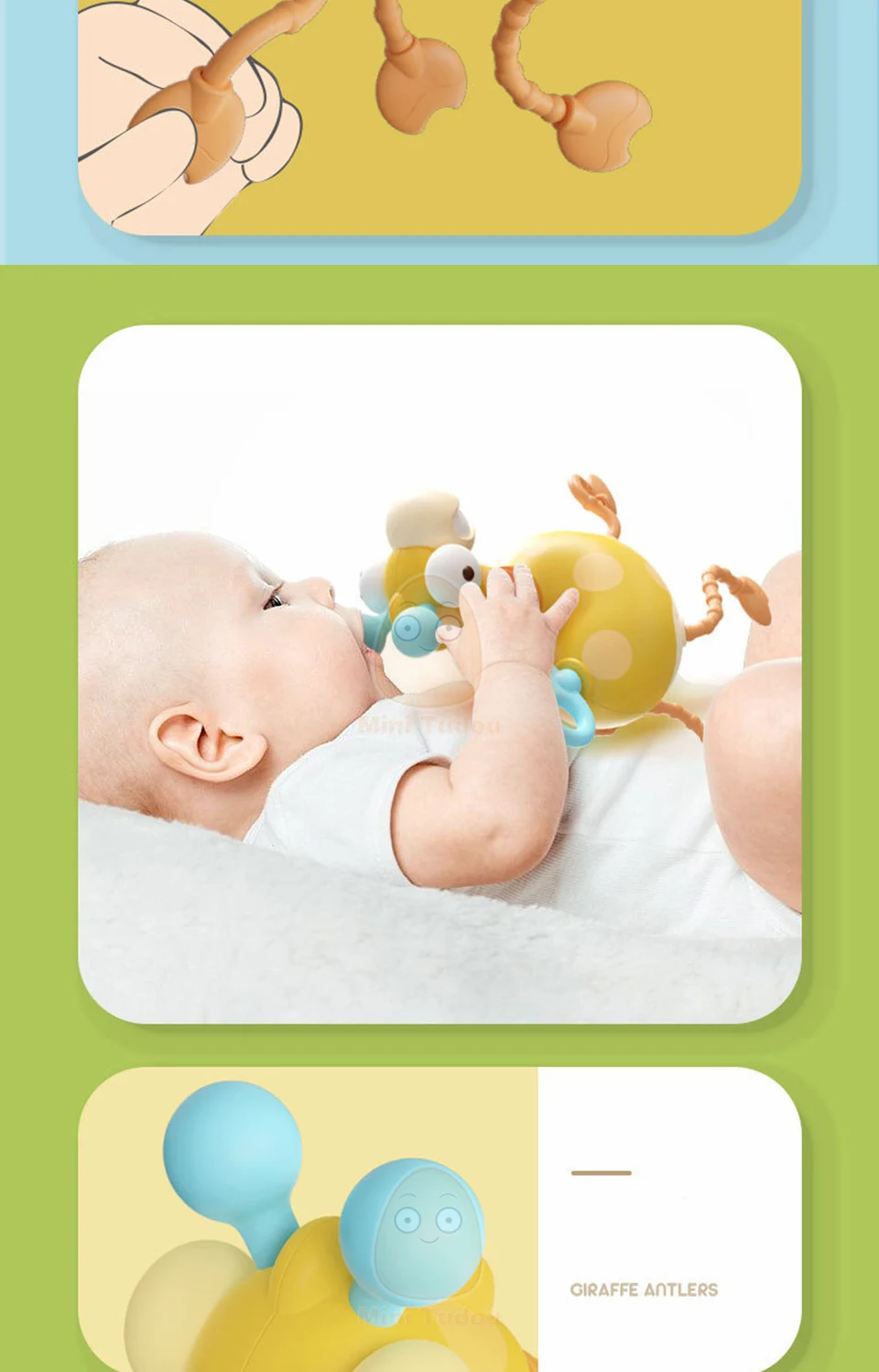 Infants Toddlers Giraffe Montessori Fine Motor Skills Pull String ...