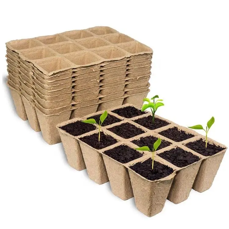 10 Cells Disposable Biodegradable Paper Pulp Seeding Tray Garden Plant ...
