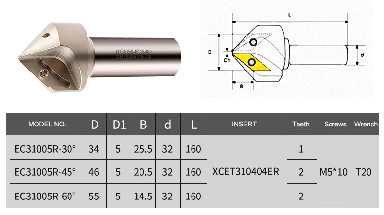 ECC 31005 Chamfer End Mills - Precision and Versatility