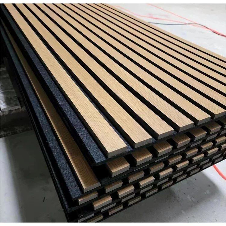 Akupanel Oak Slat Wooden Wool Slatted Decorative Acoustic Wood Sound ...