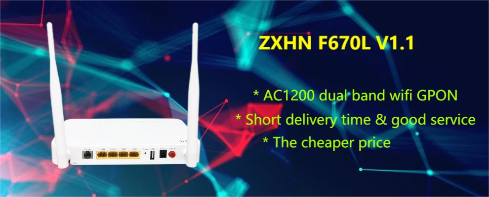 Zxhn F670l V1.1 4ge 1pots 1fxs 2.4g 5g Dual Band Wifi Gpon Onu For Zte ...