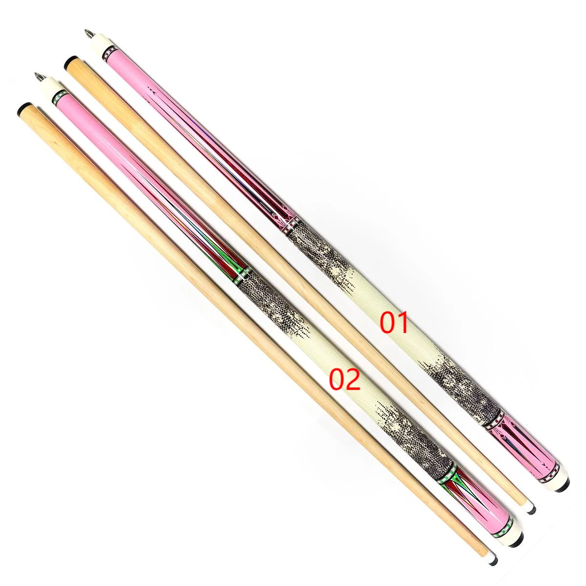 Superior Quality Pink Color Poinos Fast Joint Maple Wood Billiard Pool Cue With11.5mm/12.75mm ...