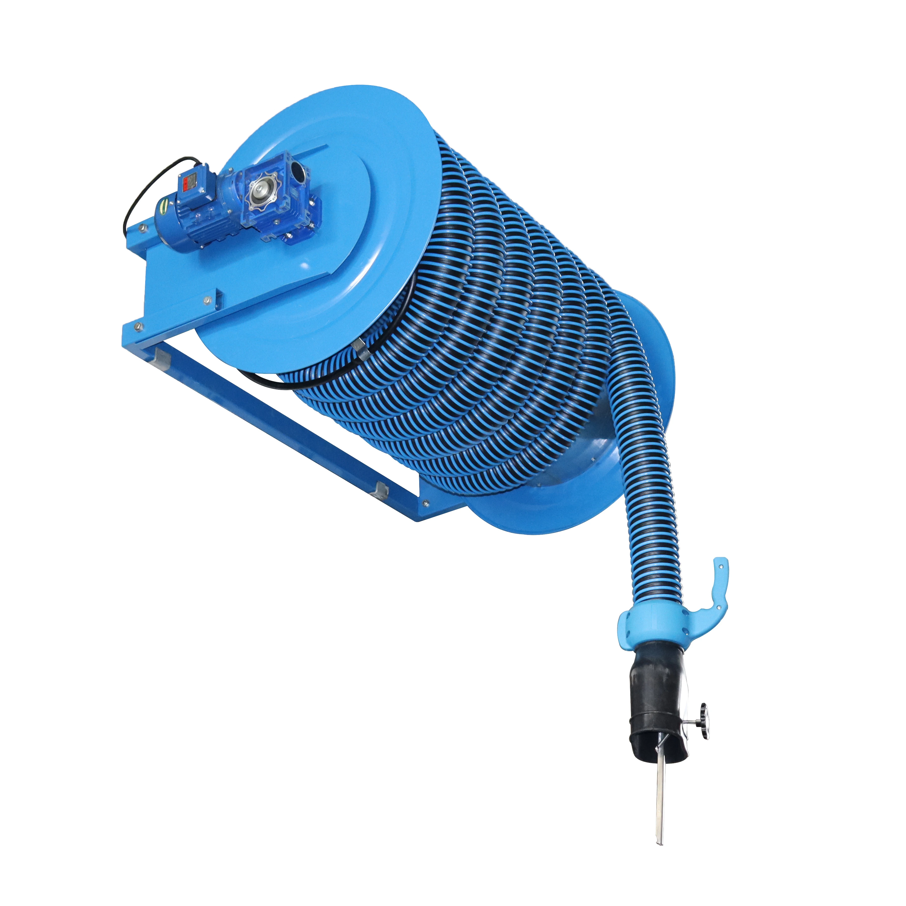 Heavy-duty Motorized Steel Exhaust Hose Reel for Efficient Waste Management