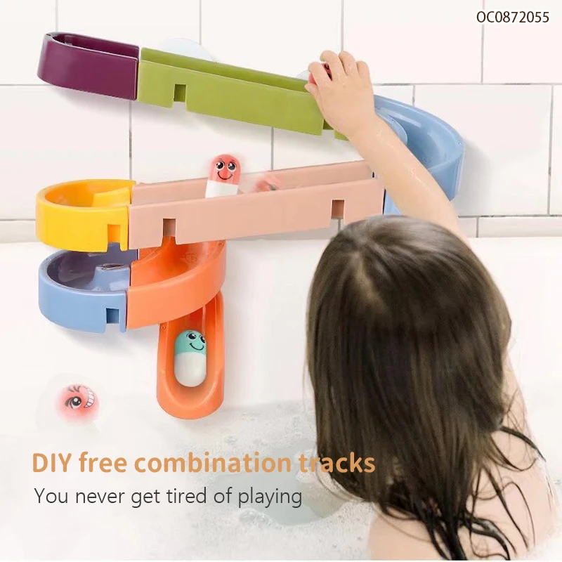 Sea Animal Water Ball Track Kids Baby Suction Cups Bath Time Slide Toy ...