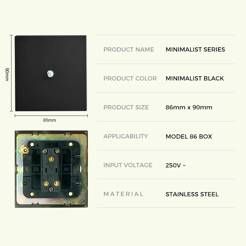 USB TYPE C Modern Style Matte Black Stainless Steel Panel Light Switch ...