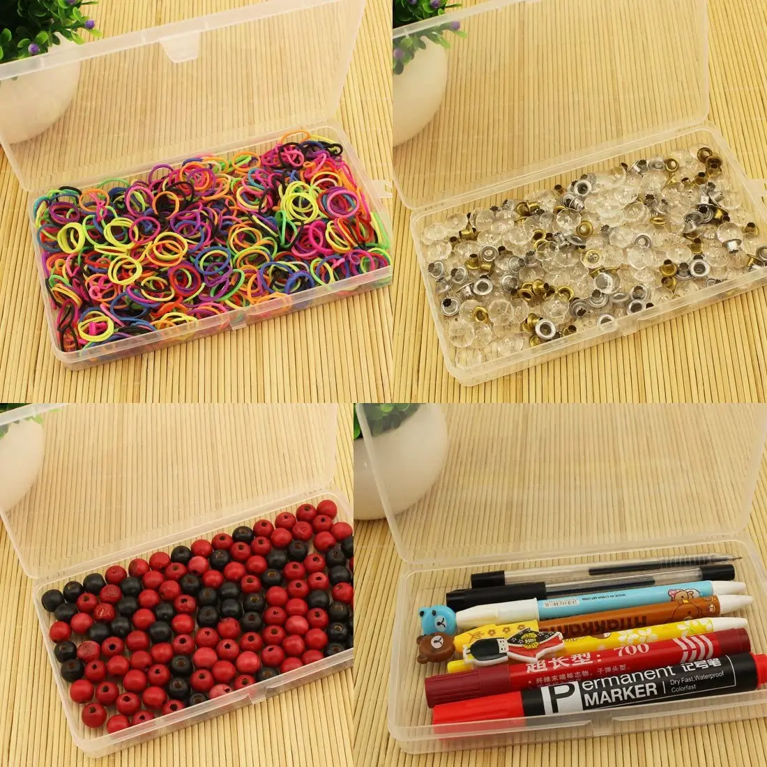 High Transparency Visible Pp Plastic Component Storage Box With Lid Use For Organizing Small ...