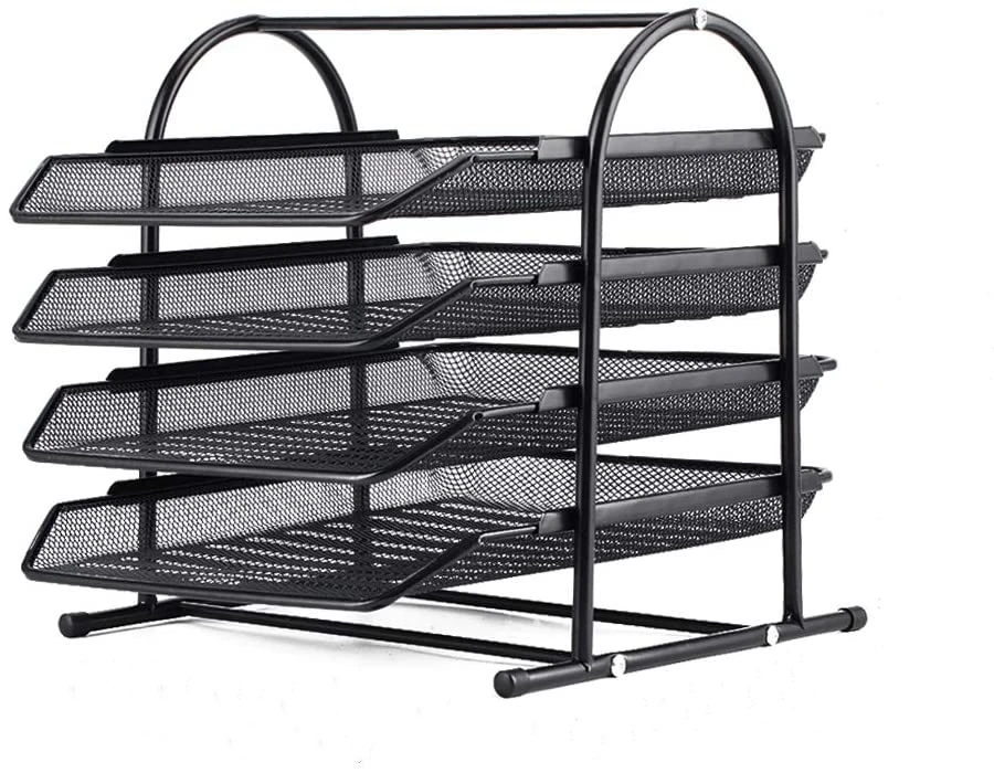 Office School Home 4 Tier Mesh Letter Tray Desk File Organizer Storage ...