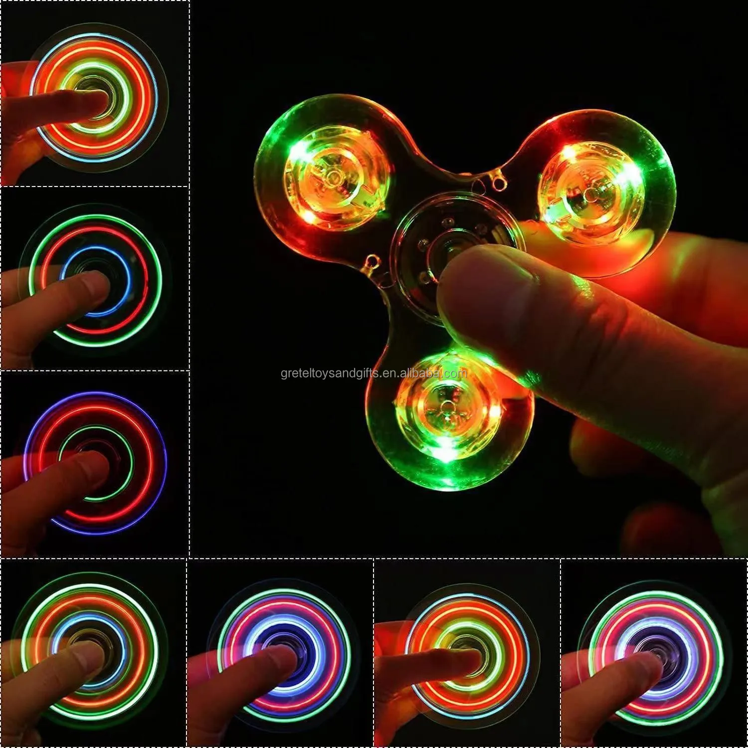 Gretel Toy 2024 Luminous LED Light Fidget Spinner - Stress Relief