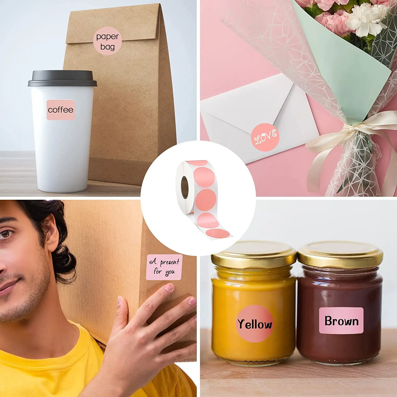 High Quality Customized Size Direct Thermal Labels Colorful Round ...