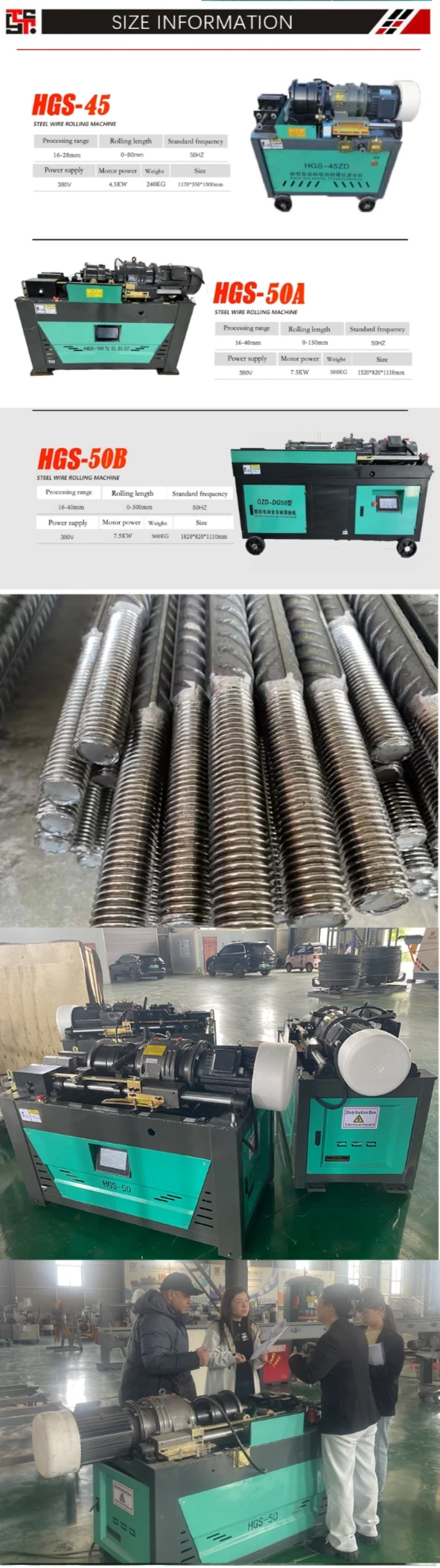 150mm Electric Steel Bar Rolling Machine 16-40mm Wire Set Core Motor ...