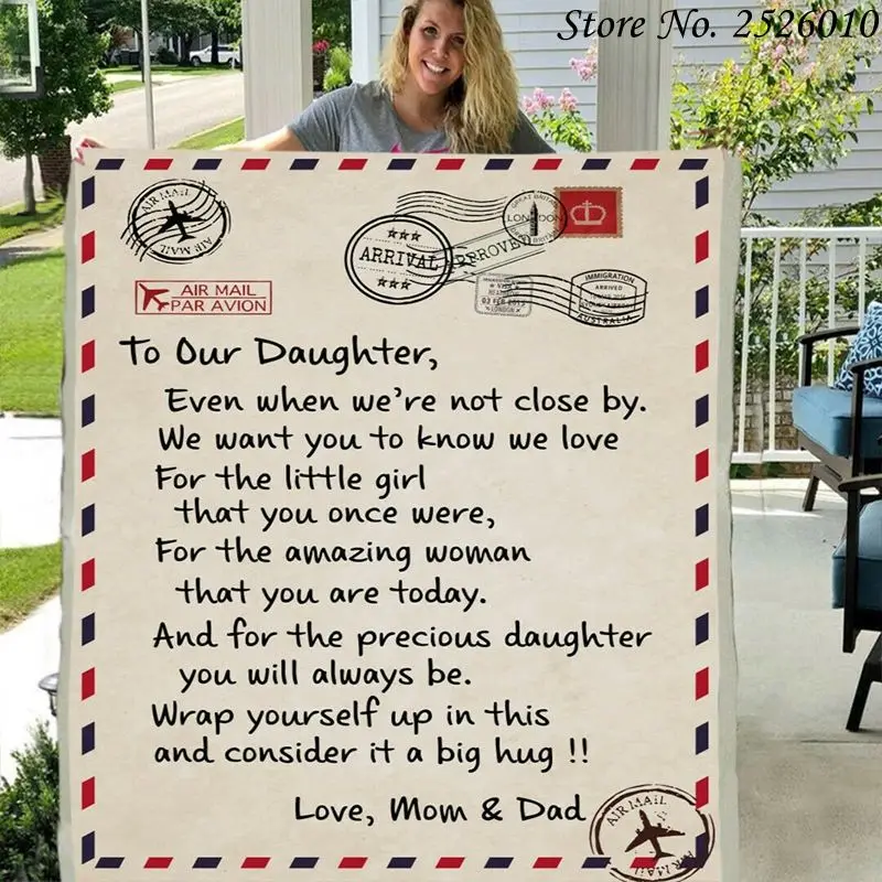 Ins Popular Envelope Letter Writing Flannel Blankets Digital Print ...