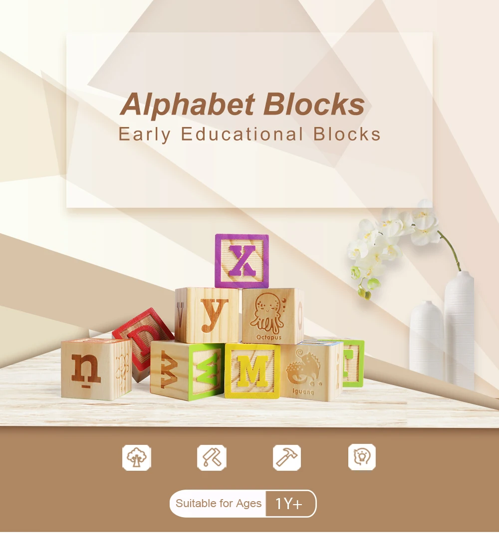 Educational Learning Wooden Letter Alphabet Blocks For Kids - Buy ...