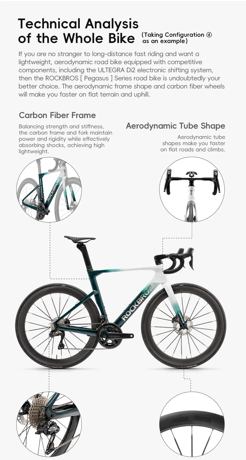 ROCKBROS Bike - T700 Carbon Fiber, Aerodynamic & Raceday Ready