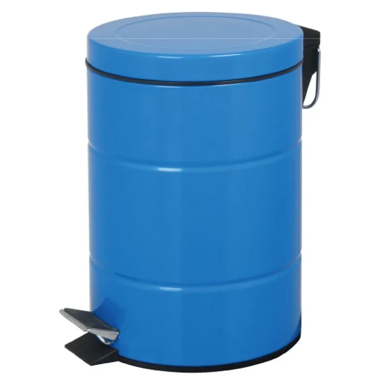 Ibarlom Round Shape Dustbin Iron Powder Coating Foot Pedal Dustbin ...