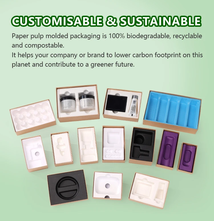 Custom Pulp Packaging Press Pulp Packaging Black For Electronic ...