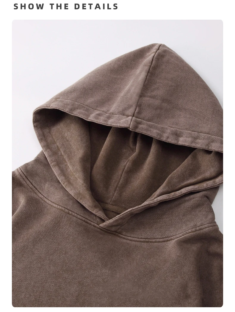 Vintage Do Old Hoodie Print Off Shoulder Loose Men's And Women's Washed ...