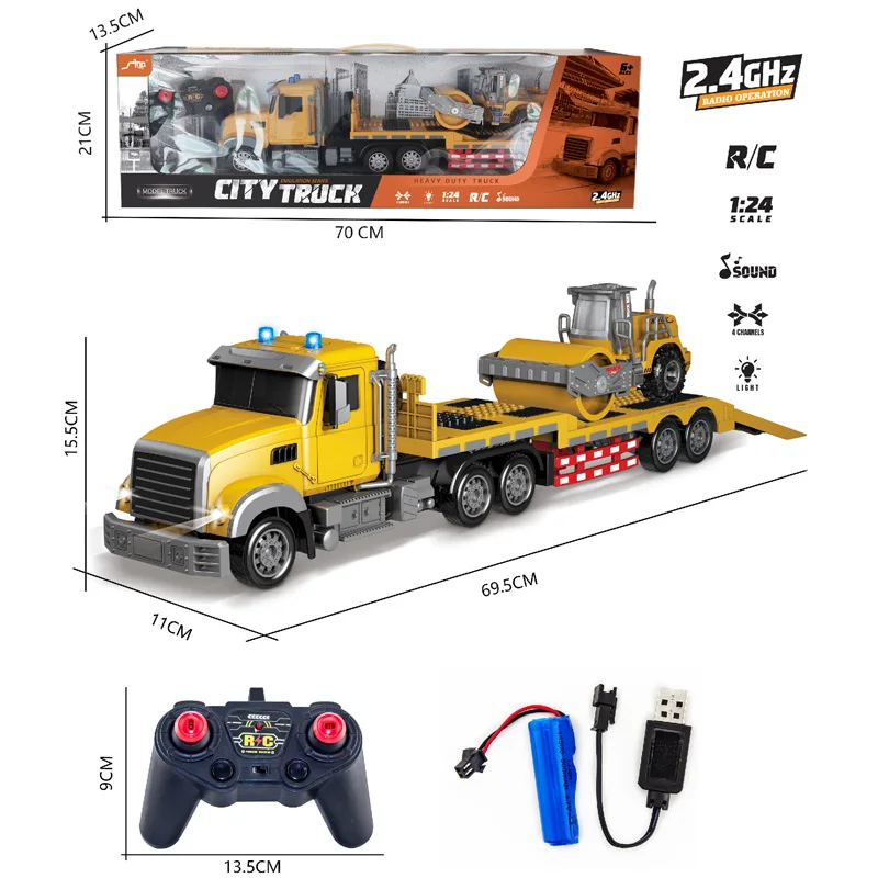 1:24 Full Functioning Rc Truck Rc Tractor Trailer With Lights And Sound ...