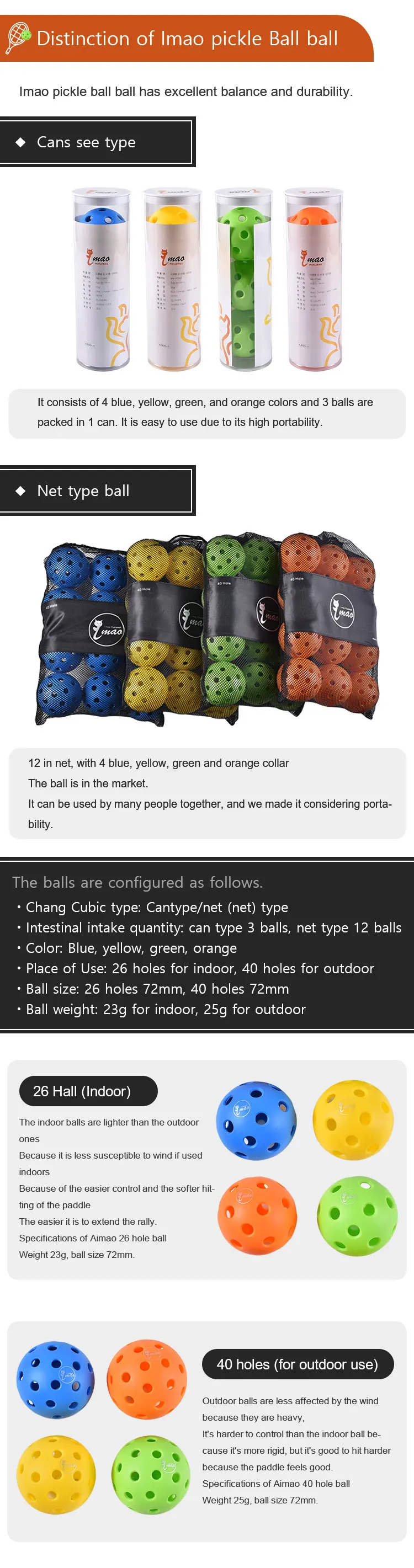 Wholesale Custom 26 Hole Usapa Approved Sports Indoor Pickleballs Set ...