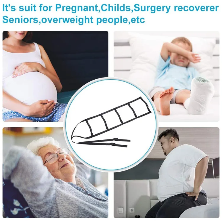 Pull Up Sit Up Bed Rope Ladder Assist Strap Belt Helper With 5 Hand ...