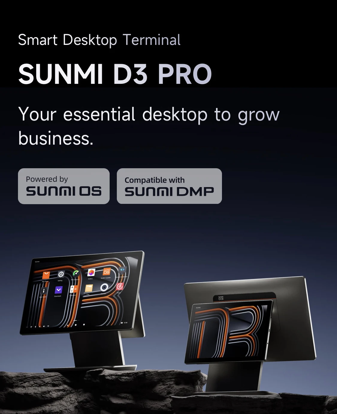 SUNMI D3 PRO Android POS Machine - 15.6" Touch Screen, 10.1" Customer ...