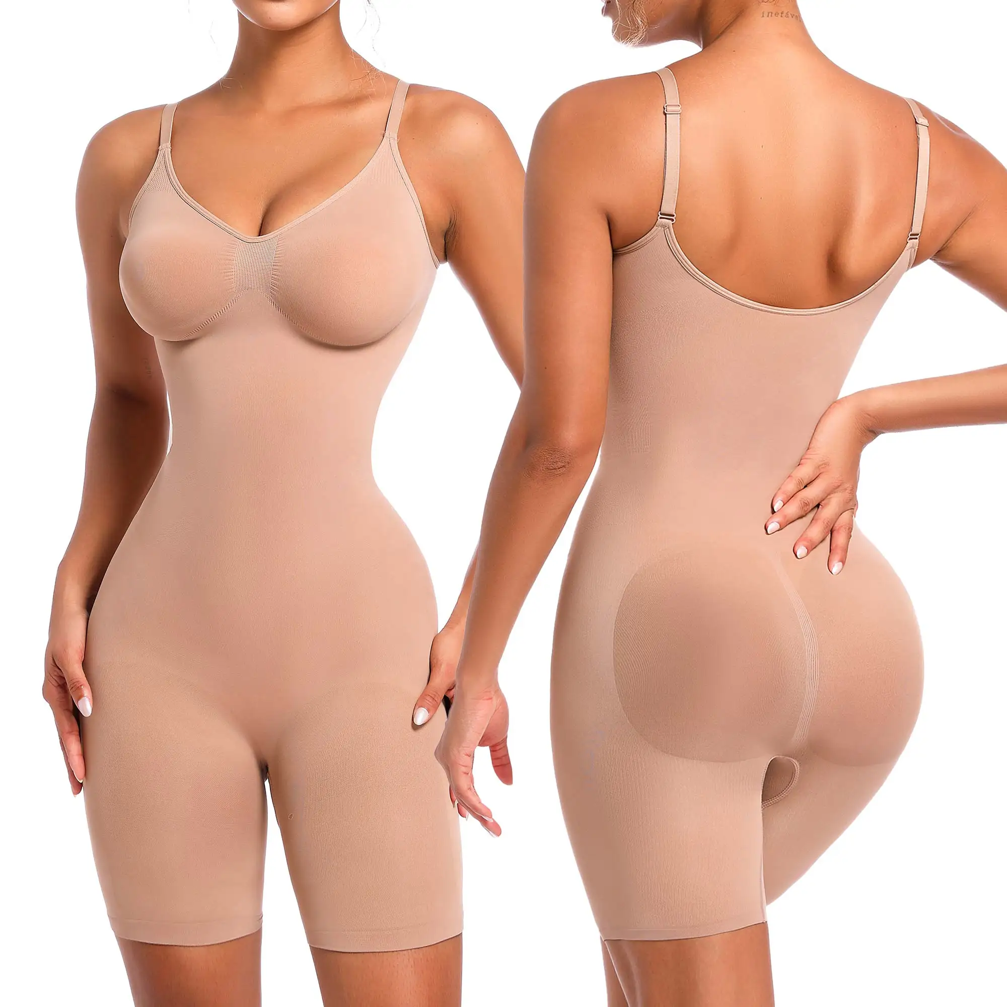 Tik Tok Hot Sale Slimming Seamless Full Body Shaper Tummy Tucker Fajas Colombianas Crotchless