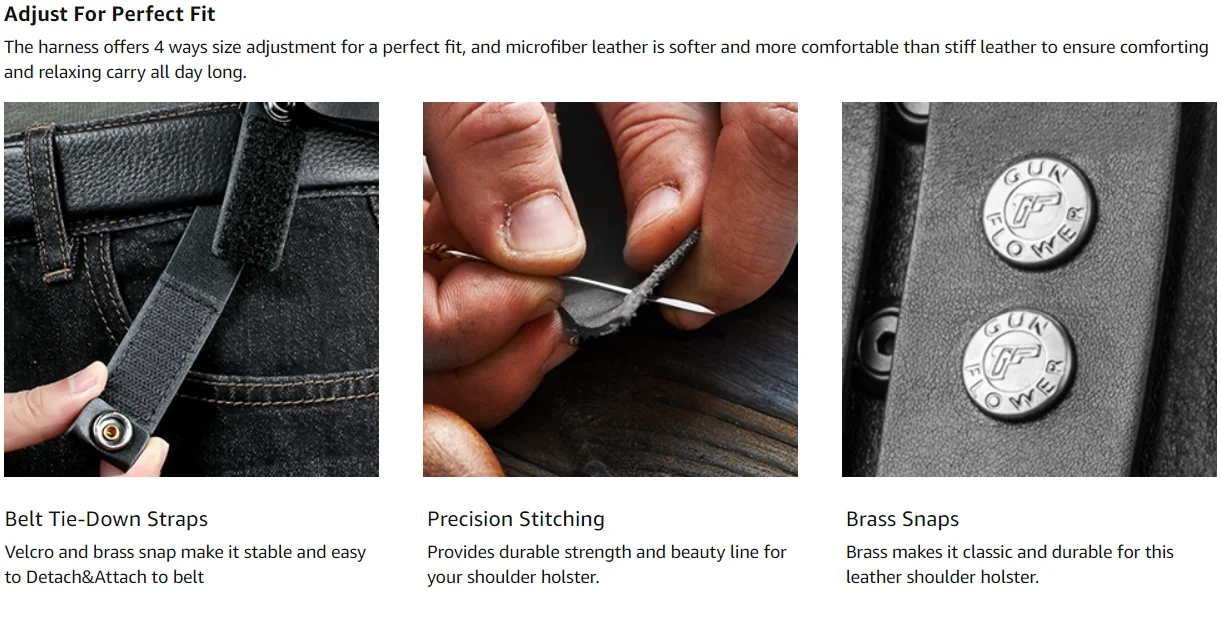 Gunflower Vertical Shoulder Holster With Handcuff Pouch - Buy Tactical ...