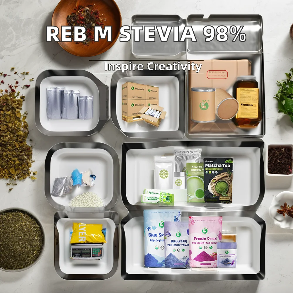 Reb M Stevia 98% Reb a and Reb D Natural Sweetener Sugar Extract White ...