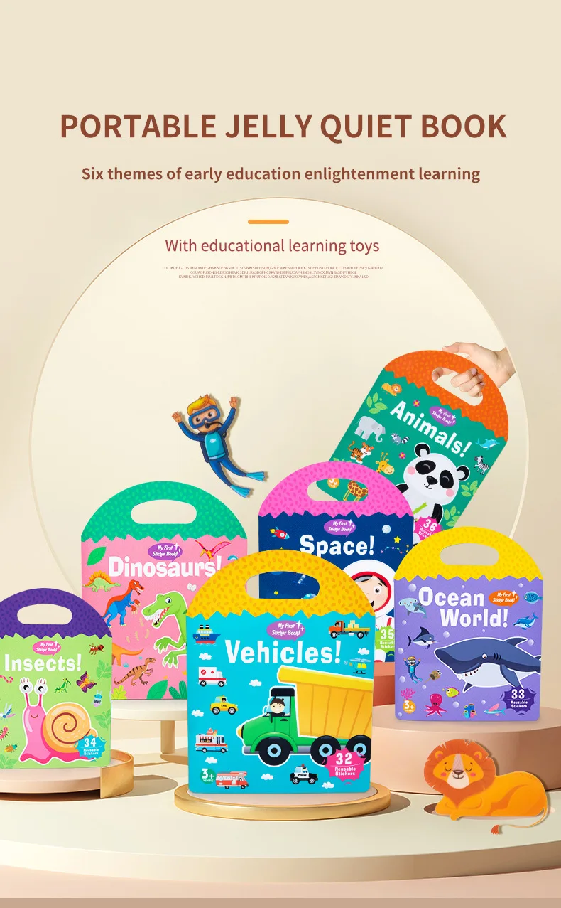 Learning Stickers Activity Books Set Reusable Static Scenes Stickers ...